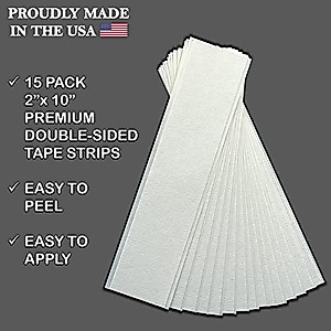 Brampton Golf Grip Tape Strips - Premium 2" x 9" Solvent Activated Double Sided Adhesive Strips for Regripping Golf Clubs - Double Sided Tape for Golf Club Regripping (15 pack)