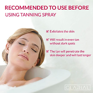 Clarial Exfoliating Body Scrub for Bath and Shower Use - Face Scrubber and Body Exfoliator Mitt, Dead Skin Remover - Exfoliating Glove Shower Scrub for Men and Women - Pair Pink