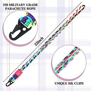 Frienda 2 Set Heavy Duty Paracord Lanyard Necklace Whistles Strap Braided 550 Keychain Lanyard for Outdoor Activities (Dark Camouflage)