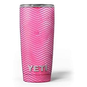 Design Skinz The Vibrant Pink Layers of Chevron - Skin Decal Vinyl Wrap Kit Compatible with The Yeti Rambler Cooler Tumbler Cups