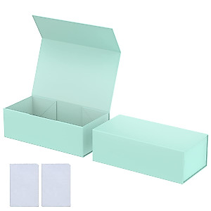MONDEPAC Gift Box 12" x 6" x 4" with Magnetic Closure Lid Gift Box for Presents,Bridesmaid Gifts Box, Magnetic Gift Box for Gifts,Birthday Gift Box,Magnetic Gift Box for Wrapping Gifts (Tiffany)