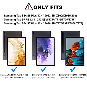 Nillkin Galaxy Tab S8 Plus Keyboard Case with Stand, for Samsung Galaxy Tab S7 Fe S7 Plus S7+ with Detachable Keyboard with Trackpad, Pencil Holder Tab S8+ 5G Tablet Keyboard case12.4 inch