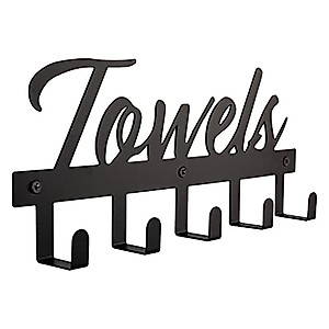 FCMLD Storage Hook Towel Holder Wall Mounted Hanger Metal Waterproof Organizer Hanger Rack Shelf for Bathroom Kitchen Bar Accessories
