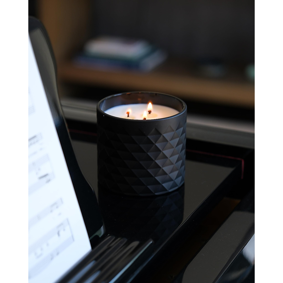 Gold Canyon Signature Medium Candle, Sunkissed Cedar Scented Candle, 14 oz., Three Wicks, 100% Natural Soy Wax Candle, Matte Black Glass Jar, Notes of Bergamot, Cedarwood, Spicy Woods, & Clean