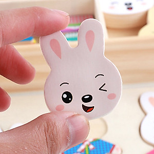 Goclothod Wooden Jigsaw Puzzle 72 Pcs Kids Early Educational Toys Dress-Up Puzzle Set