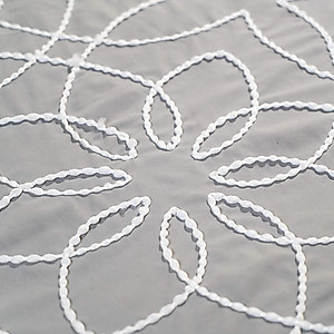 Duvet Cover 3 Piece Bedding Set Hotel Collection- King Size Gray White Rope Embroidered Ultra Soft Brushed Microfiber Comforter Cover with Zipper Closure and 2 Pillow Shams (Rope Embroidered, King)