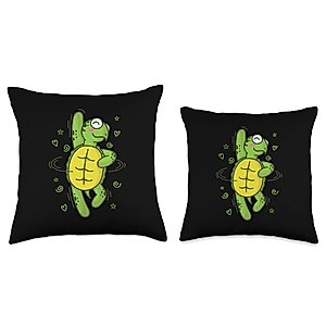 Turtle reptile carapace old Sauropsida Testudines Turtle Dancing Reptile Water Back Shell Throw Pillow, 16x16, Multicolor