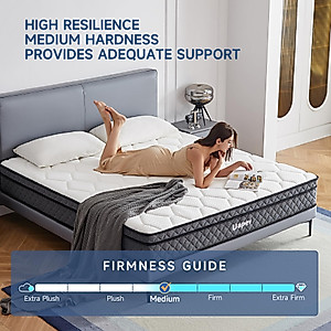 Uapev King Mattress,12inch Thickness Mattress in A Box,Memory Foam Hybrid Mattress,with Individual Pocket Spring for Motion Isolation & Silent Sleep,Pressure Relief,Plush Texture.