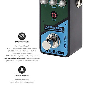 Valeton Coral MDR Digital Chorus Modulation Delay Reverb Multi Effects Guitar Pedal