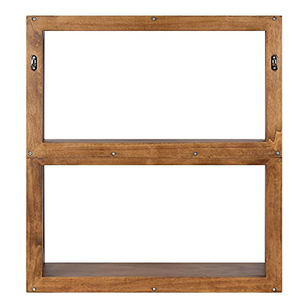 Kate and Laurel Rigby Farmhouse 3-Tier Wall Shelf, 25 x 8 x 28, Rustic Brown and Black, Decorative Modern Floating Shelves for Wall