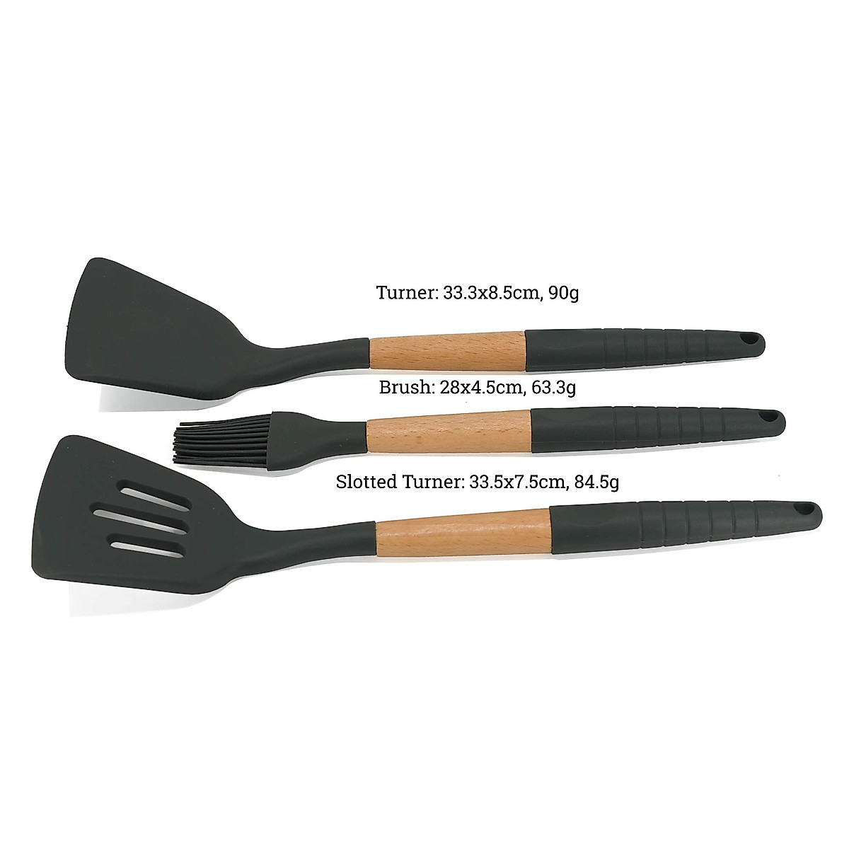 10PCS Kitchen Utensil Set for Non-stick Cookware Silicone Spatula Set with Holder Cooking Utensils for your Beautiful Kitchen (Grey)