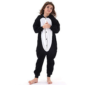 Beauty Shine Kids Onesie Unisex Child Animal Costume Sleepwear Jumpsuit Christmas Halloween Cosplay Pajamas Black Cat