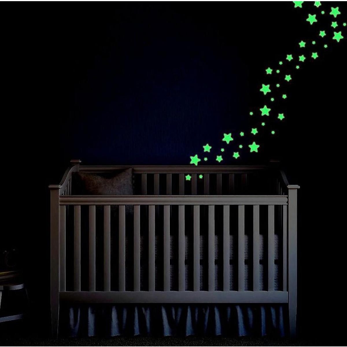 Glowing in the Dark Stars Wall Stickers - Glowing Reusable Ceiling Decors of 220 Stars and 1 Moon Set for Kids Bedding Rooms or Birthday Party