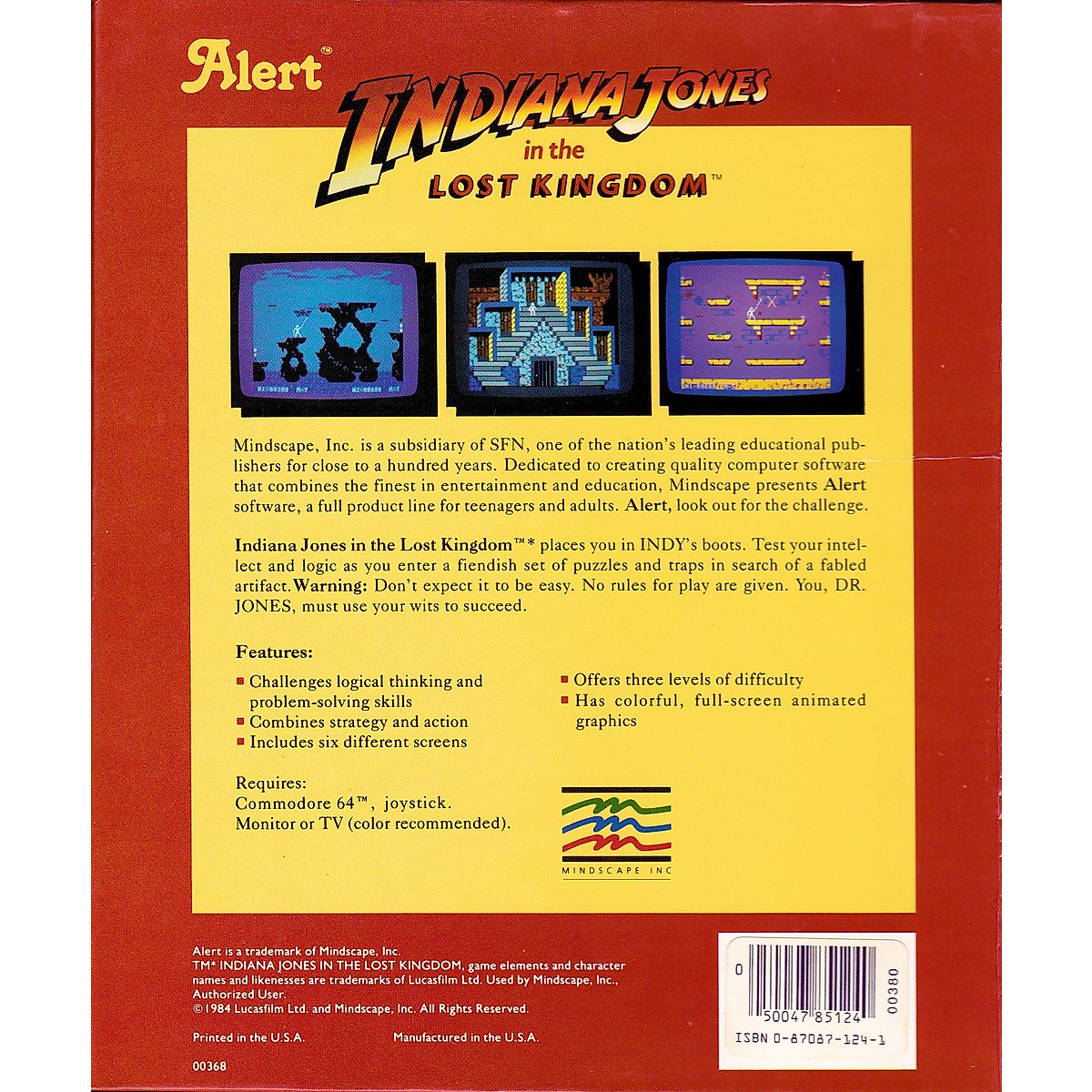 Indiana Jones in the Lost Kingdom - Commodore 64