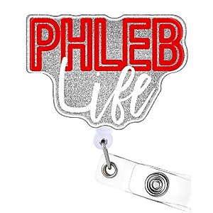 Plifal Badge Reel Holder Retractable with ID Clip for Nurse Phlebotomy Phlebotomist Nursing Name Tag Card Nursing Student Doctor RN LVN Medical Assistant Work Office Alligator Clip Badge Accessories