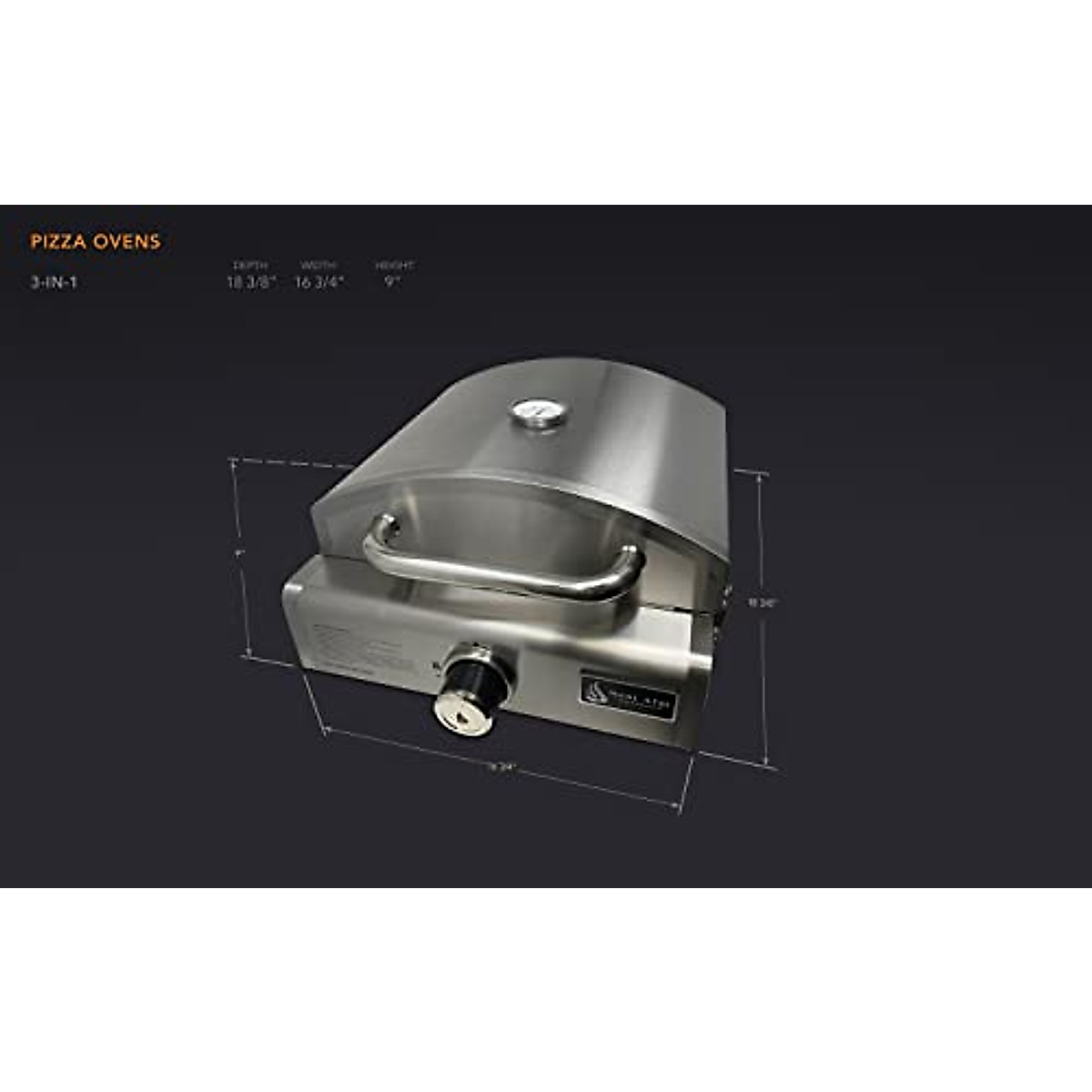 Mont Alpi MA-3N1 Multi-Fuel 12000 BTU Stainless Steel 3 in 1 Indoor Outdoor Table Top Countertop Portable Kitchen Gas Barbecue Grill Griddle & Pizza Oven + Pizza Stone & Cast Iron Skillet