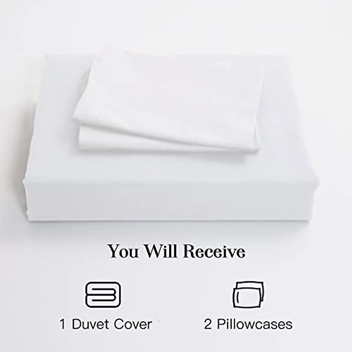 SNOWMAN Duvet Cover Queen Size,3 Pieces Bedding Sets,1200Thread Count 100% Egyptian Cotton Comforter Cover with 2 Pillowcases Ultra Soft&Breathable(White,90x90Inches)