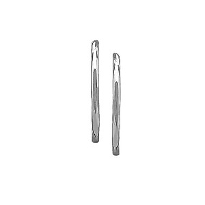 Galaxy Gold GG 14k Solid White Gold Endless Loop Hoop Timeless Earrings 2 mm Gauge/Thickness Available in Multiple Diameters - Segment Septum Lip Nose Round Hoop Tragus Helix Cartilage (0.55 Inch)