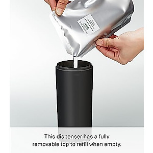 Yamazaki 2929 Tower Shampoo Dispenser Contemporary Bottle Pump for Shower, Round, Black & Silver