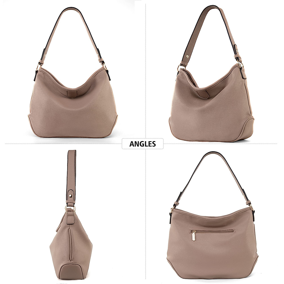 Montana West Soft Hobo Bags for Women Purses and Handbags Top Handle Shoulder Bags with Adjustable Guitar Strap MWC-085BKH