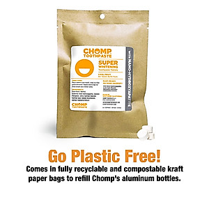 Chomp Super Whitening Cool Fruit Toothpaste Tablets with Nano Hydroxyapatite Refill