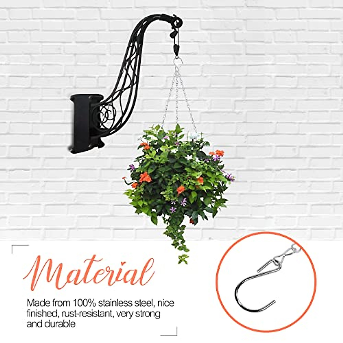 Teenitor 8 Pieces Plants, Bird Feeders, Lanterns and Ornaments, 4 pieces 35 Inch and 4 pieces 9.5 Inch Hanging Chain with Hooks, Decorative Chains for Hanging