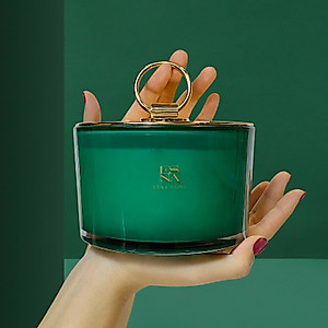 ESNA HOME Aromatherapy Scented Candles | Lavender Essential Oil | 19.4oz 110 Hours Burn Gold Lid Soy White Candles | Self Care Gifts for her | Luxury for Women | Room Decor Candles for Home Scented