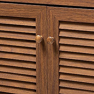 Baxton Studio Shoe Cabinets, One Size, Walnut