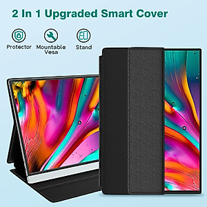 Portable Monitor for Laptop, INOO 15.8in FHD 1080P Laptop Monitor, Travel Second Monitor for Laptop, USB C Monitor with Smart Cover, External Screen for MacBook Computer Tablet Phone Xbox Switch PS5/4