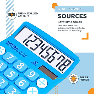 CATIGA Desktop Calculator 8 Digit with Solar Power and LCD Display, Big Buttons, for Home, Office, School, Class and Business, 4 Function Small Basic Calculators for Desk, CD-8185