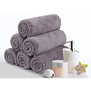 SUNLAND Microfiber Face Cloth Reusable Makeup Remover Facial Cleansing Towel Ultra Soft Face Washcloth 12inchx12inch 6 Pack Dpurple