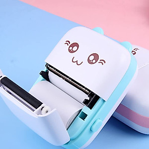 LIUYUNQI Portable Thermal Printer Mini Printer 57mm Printing Printer (Color : Blue, Size : 11.00 * 8.00 * 3.50CM)