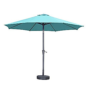 HYD-Parts 11 FT Large Patio Umbrella Waterproof and Sun Shade 360-Degree Outdoor Umbrella with Tilt and Crank (Blue)