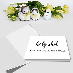 Nchigedy Wedding Day Card, Funny Vows Card for Wife Husband, Premium Smooth Heavy Card Stock, Blank Inside, Includes Envelope