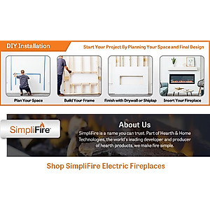 SIMPLIFIRE Allusion Platinum 50" Linear Electric Fireplace - Black, SF-ALLP50-BK