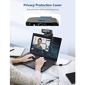 TECURS 1080P 60FPS Web Camera, HD Webcam with Microphone, Streaming Webcam with Tripod and Privacy Cover, Computer Camera for Calls/Conference, Zoom/Skype/YouTube, Laptop