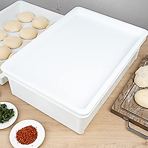 LID ONLY: Lid For Proofing Box, 1 Rectangle Lid For Dough Box - Stackable, Dishwashable, White Plastic Lid For Pizza Dough Box, Durable, Proofing Box Sold Separately - Restaurantware