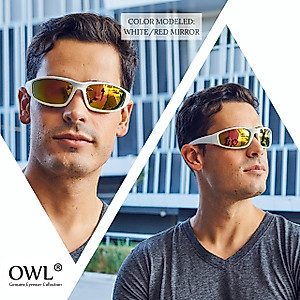OWL Motorcycle Glasses Men Women Foam Padded White Frame Cycling Riding Glasses UV400 Polycarbonate Motorcycle Goggles