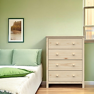 From the Tree Furniture Chest 4 Drawer 30" Solid Wood Unfinished - Ample Storage with Beach Charm for Any Space