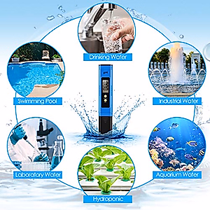 PH Meter, 0.01 High Accuracy Pocket Size with 0-14 PH Testing Range PH Tester, Digital PH Meter for Water, Water Meter for Hydroponics, Drinking, Pool