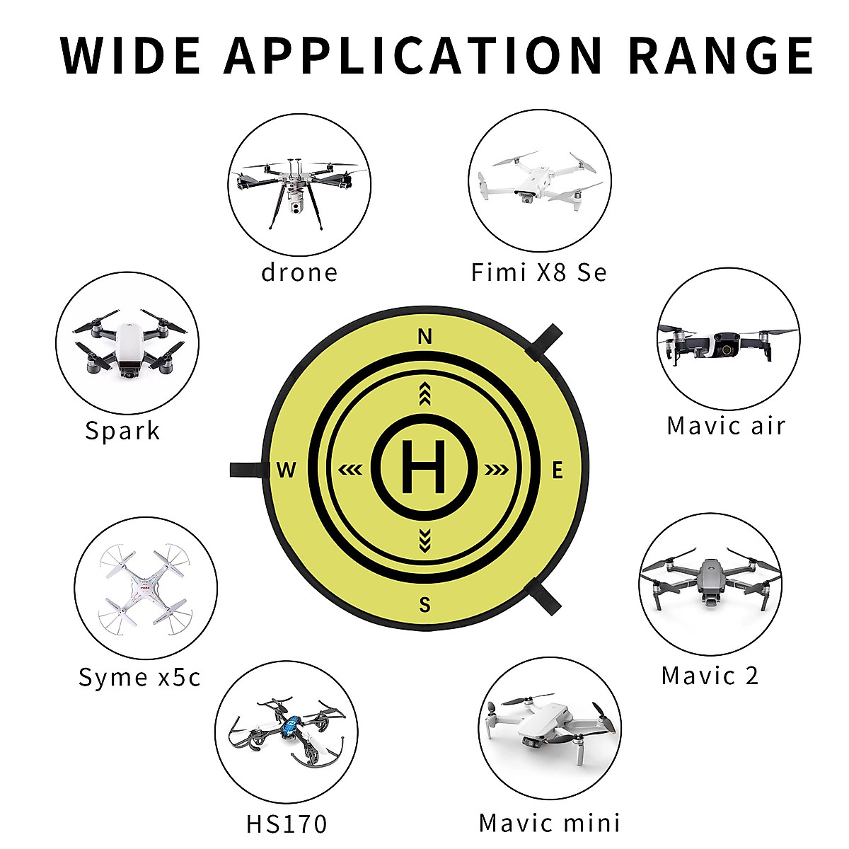 YAODHAOD Drone Landing Pad,54CM （21in）Universal Portable Luminous Waterproof Foldable Helipad for DJI Air 2S/Mavic Mini 2/Mavic Air 2/Mavic 2 Pro/Zoom/FIMI X8SE/DJI FPV Drone