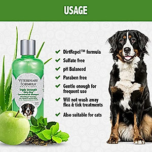 Veterinary Formula Solutions Triple Strength Dirty Dog Concentrated Shampoo,17 oz – DirtRepel Technology Cleans Extra Dirty and Smelly Dogs – Contains Wheat Protein,Shea Butter,Aloe,Vitamin E,Green