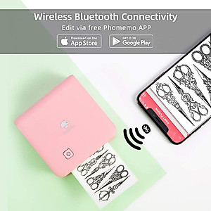 Phomemo Pocket Printer - M02 PRO, 300 dpi Higher Resolution, Bluetooth Sticker Mini Printer, Wireless Thermal Inkless Printer, Good for Photo, Art,Journal, Work,Study Notes,for iPhone & Android Phones