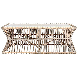 Safavieh Home Collection Gensho Rattan Coffee Table, White/Grey Wash