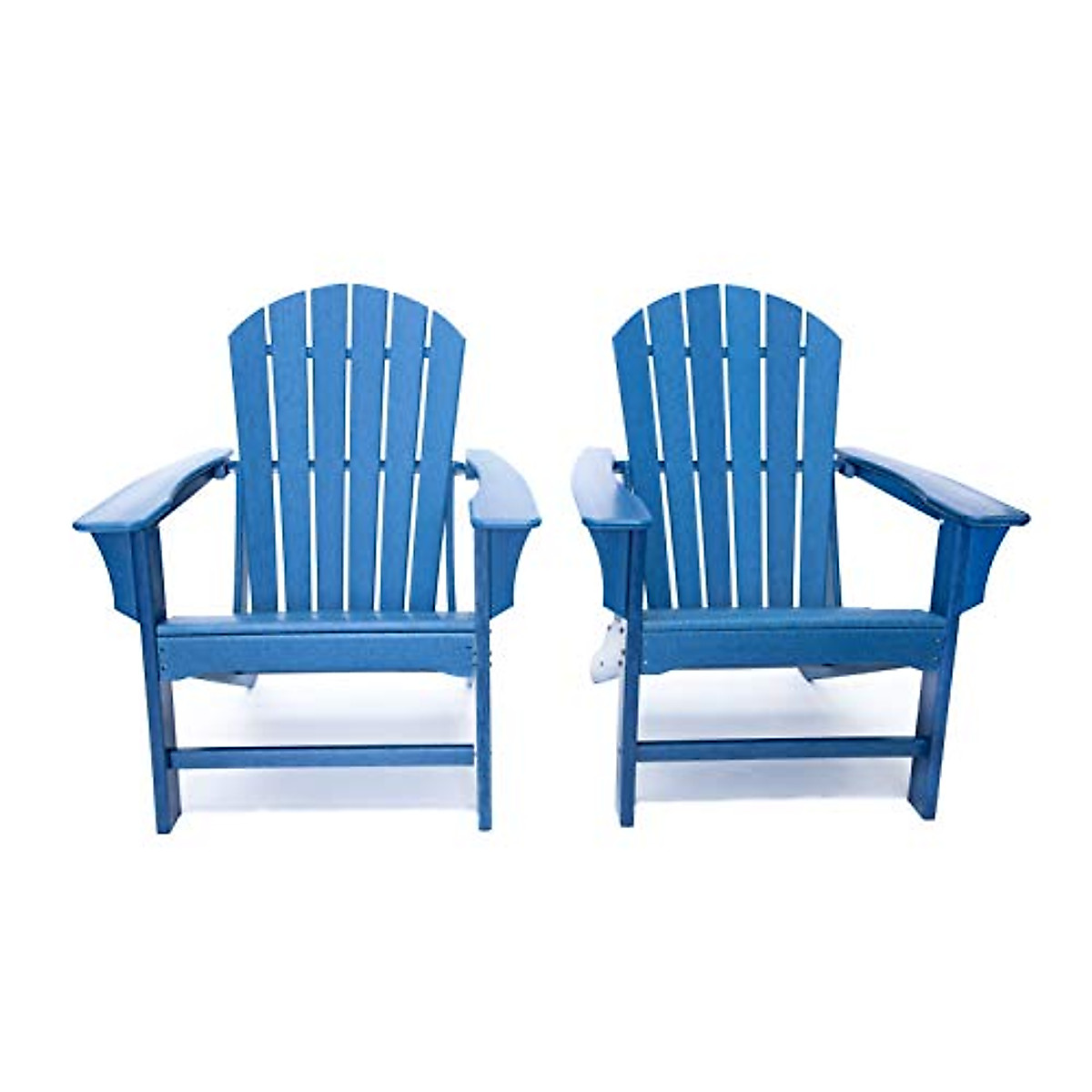 LuXeo LUX-1518-NAVY(2 Pack) Hampton Adirondack Chair, 2-Pack, Water-Resistant, Plastic, Navy