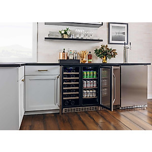 EdgeStar CWB2886FD 30-Inch Built-In Wine and Beverage Cooler with French Doors