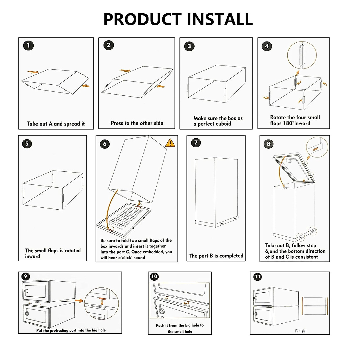Hourleey 12 Pack Large Shoe Organizer Storage Box, Clear Plastic Stackable Shoe Organizer Containers for Closet, Space Saving Foldable Shoe Rack Sneaker Containers Holders with Lids