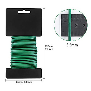 Tenn Well 3.5mm Garden Wire, 52 Feet Soft Plant Ties for Climbing Plants, Plant Training Wire for Tomato, Climbing Roses, Vines and Cucumbers (2PCS X 26 Feet, Green)