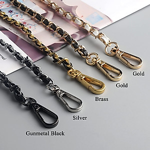 Beaulegan Thin Purse Chain Strap Adjustable - Replacement for Small Shoulder Crossbody Bag, 51 Inches Long Black (Gold)