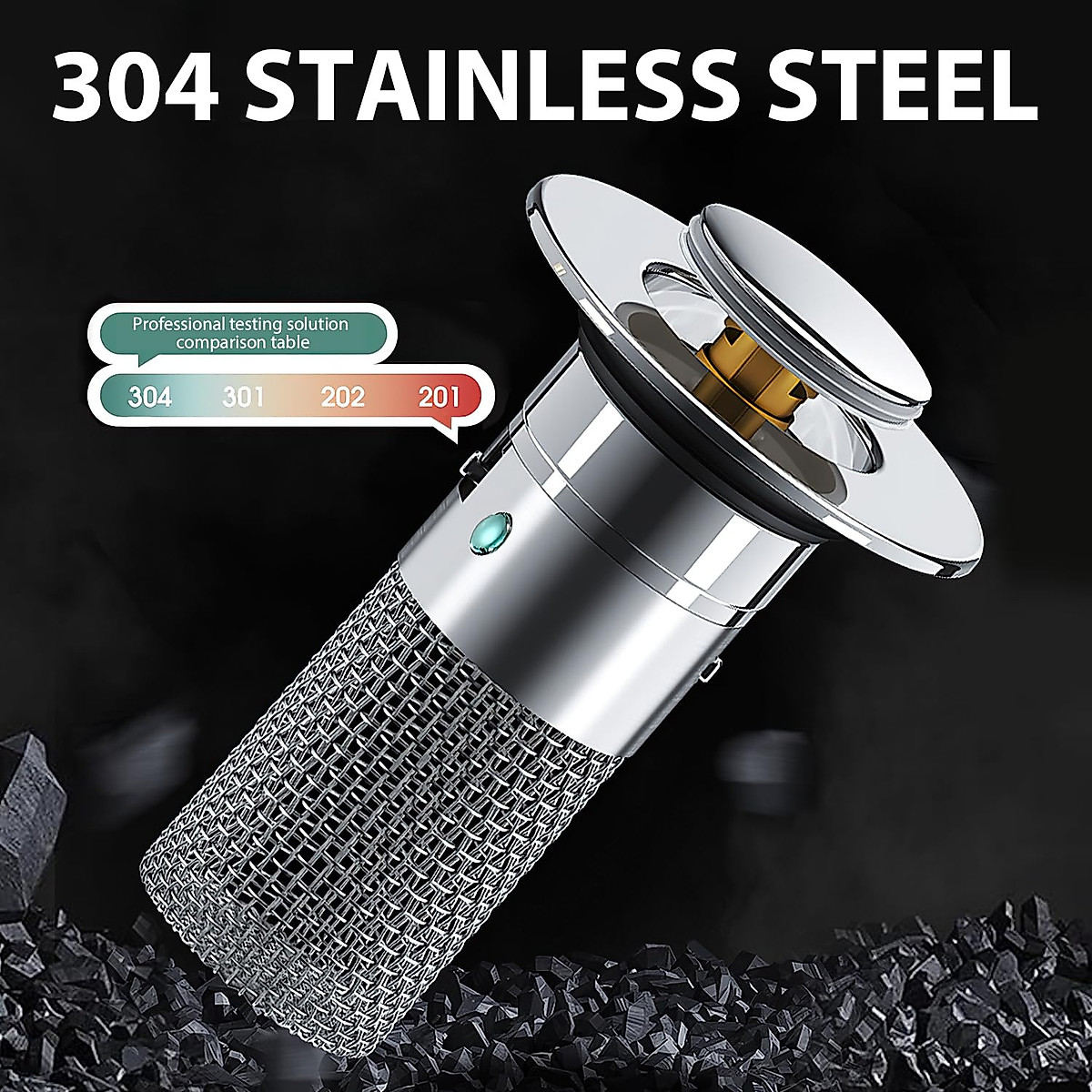 2Pcs Bathroom Sink Stopper,UniversalBasin Pop Up Bathroom Drain Stopper, for 1.1~1.29 in U.S. Standard Drain Holes, with Hair Catcher Anti Clogging Bathroom Sink Drain Strainer